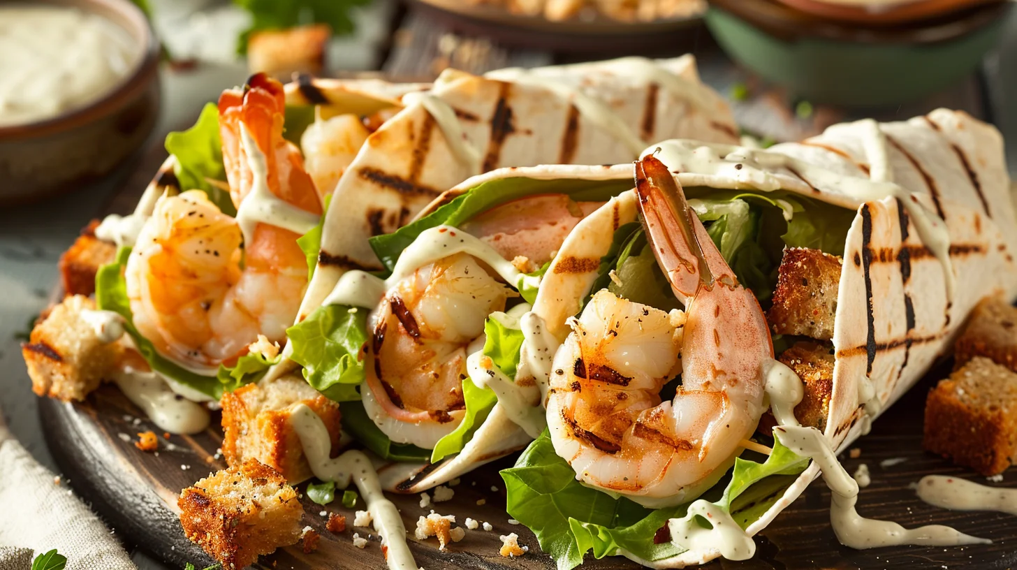 Grilled Shrimp Caesar Wraps: Irresistibly Zesty Delight - Chicken ...