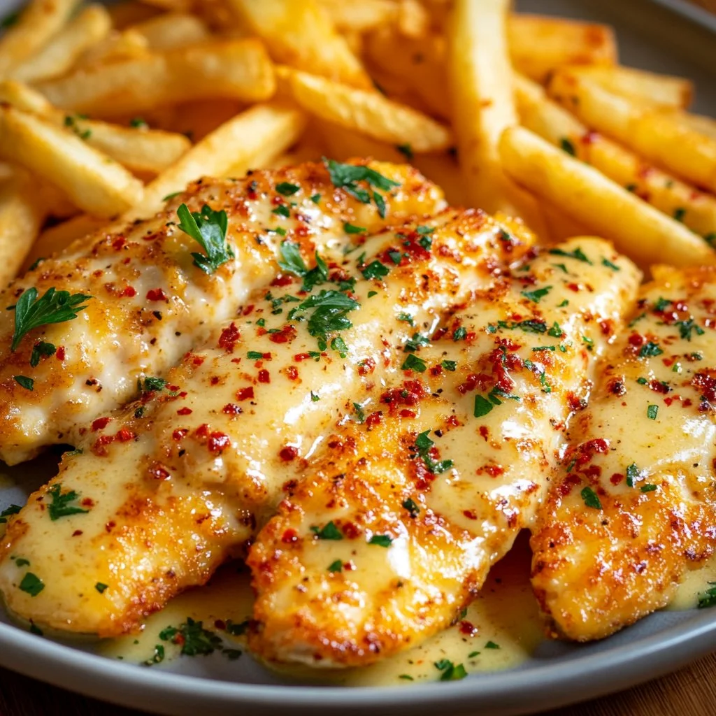 Chicken Fillet in Spicy, Creamy Garlic-Parmesan Sauce
